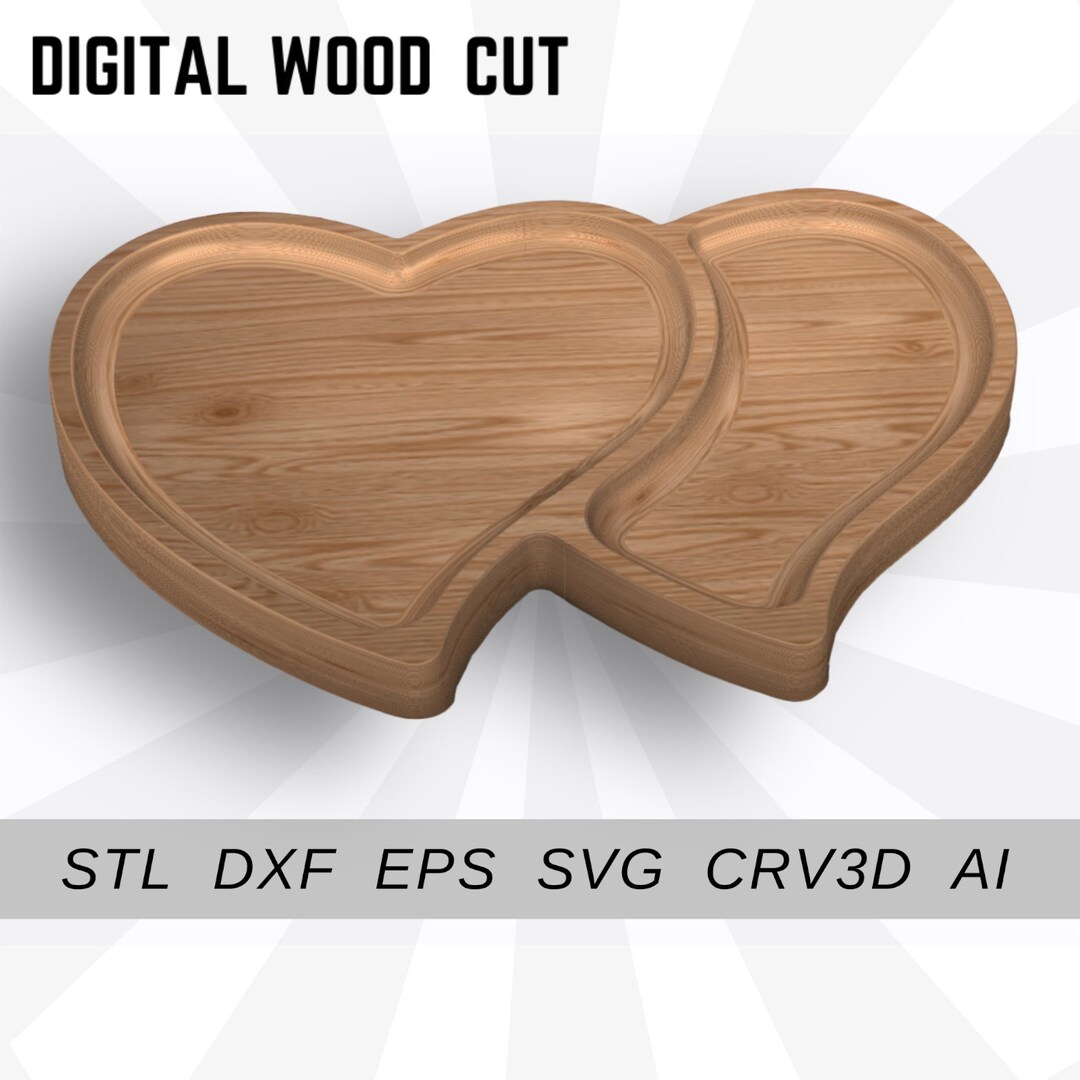 Heart Tray Files for Cnc and 3D Printer. Serving Tray Cnc Router Stl ...