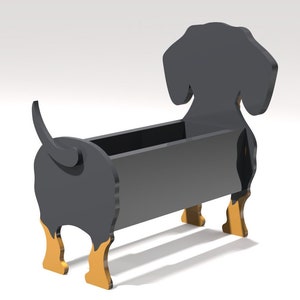 Dachshund Planter Pattern, Dog Wood Planter, DIY Garden Ornament Flower ...