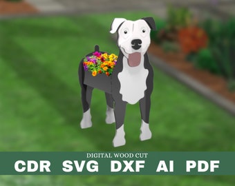 Dachshund Planter Pattern, Dog Wood Planter, DIY Garden Ornament Flower ...