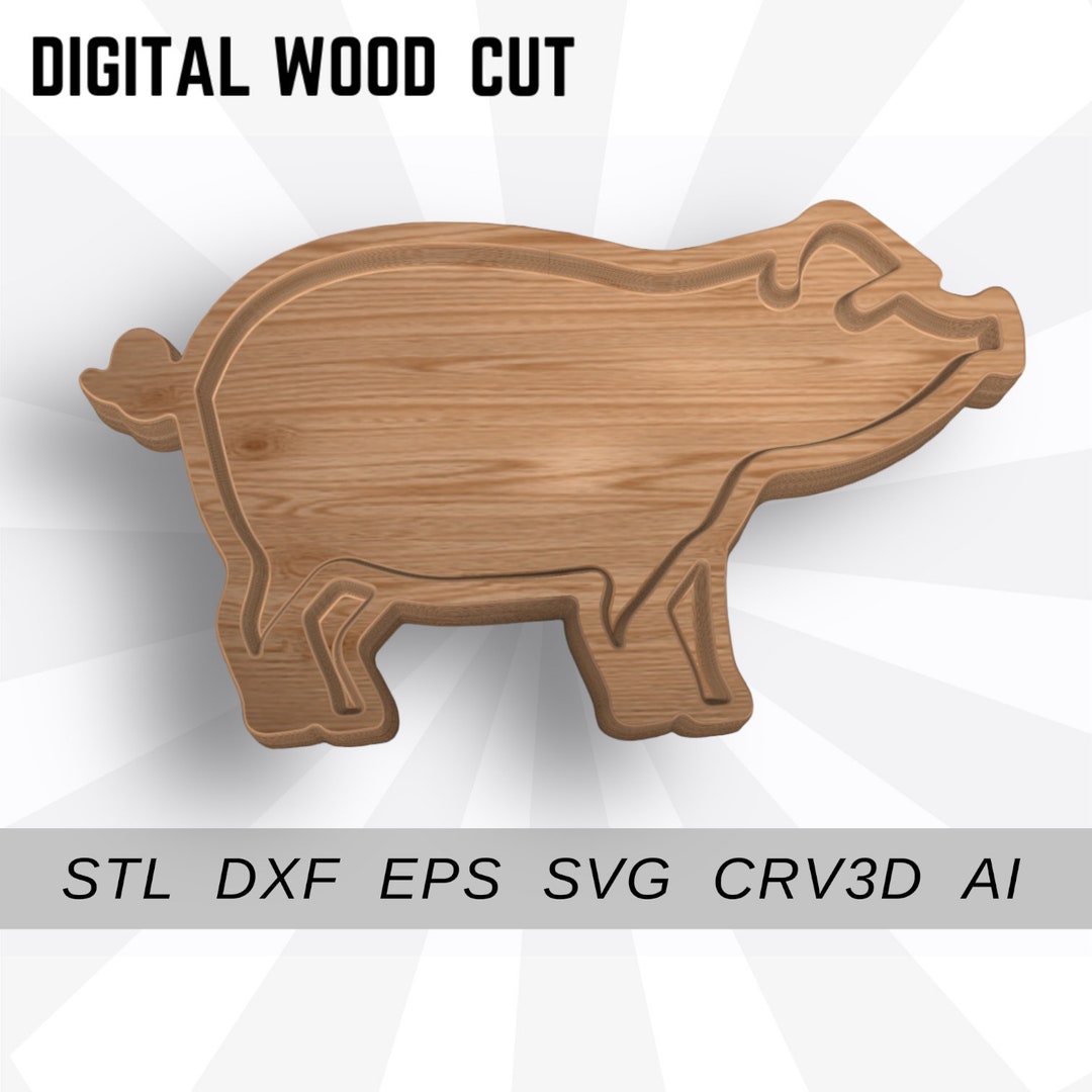 Deli Tray Files for Cnc and 3D Printer. Pig Serving Tray Cnc Router Stl ...