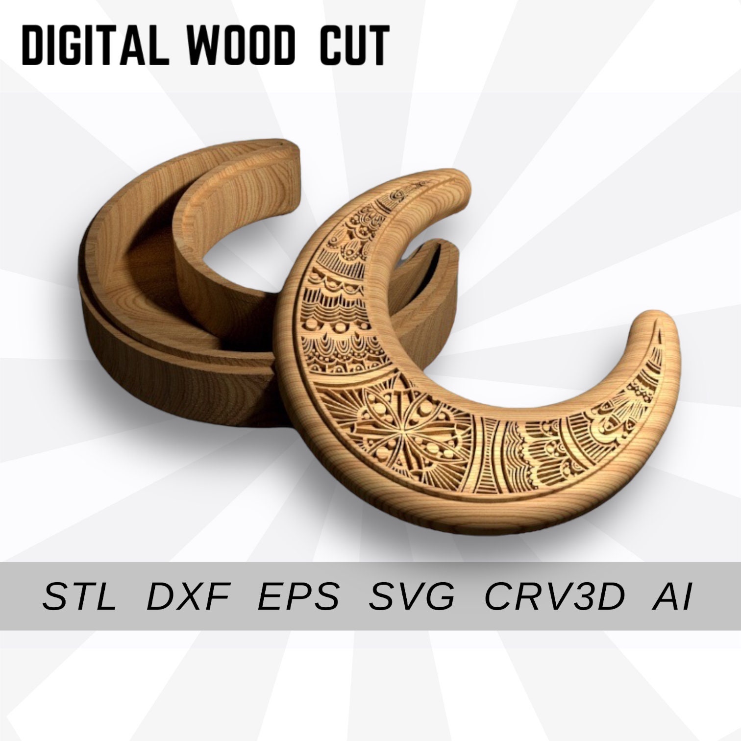 Moon Box Files for CNC and 3D Printer. Jewellery Box Cnc Router STL DXF ...