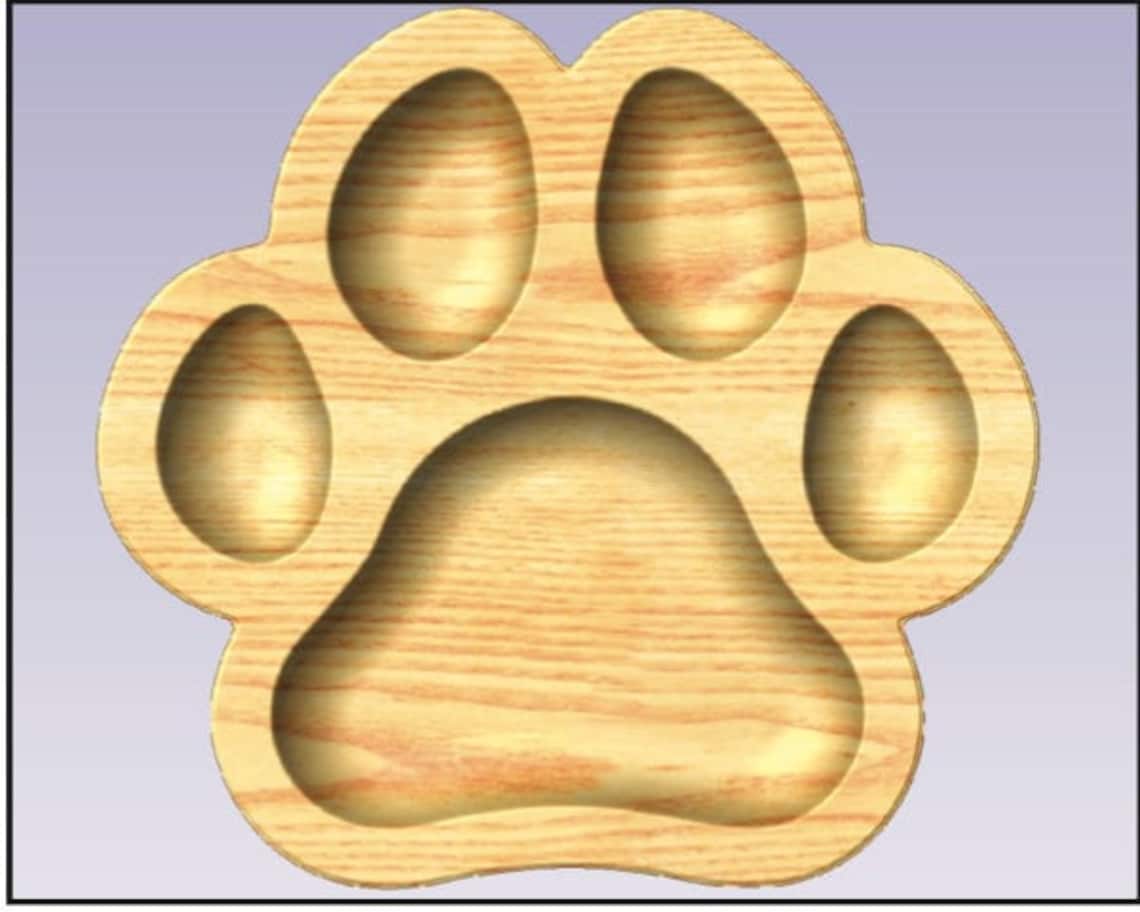 Paw Tray Files for Cnc and 3D Printer. Serving Tray Cnc Router Stl Dxf ...