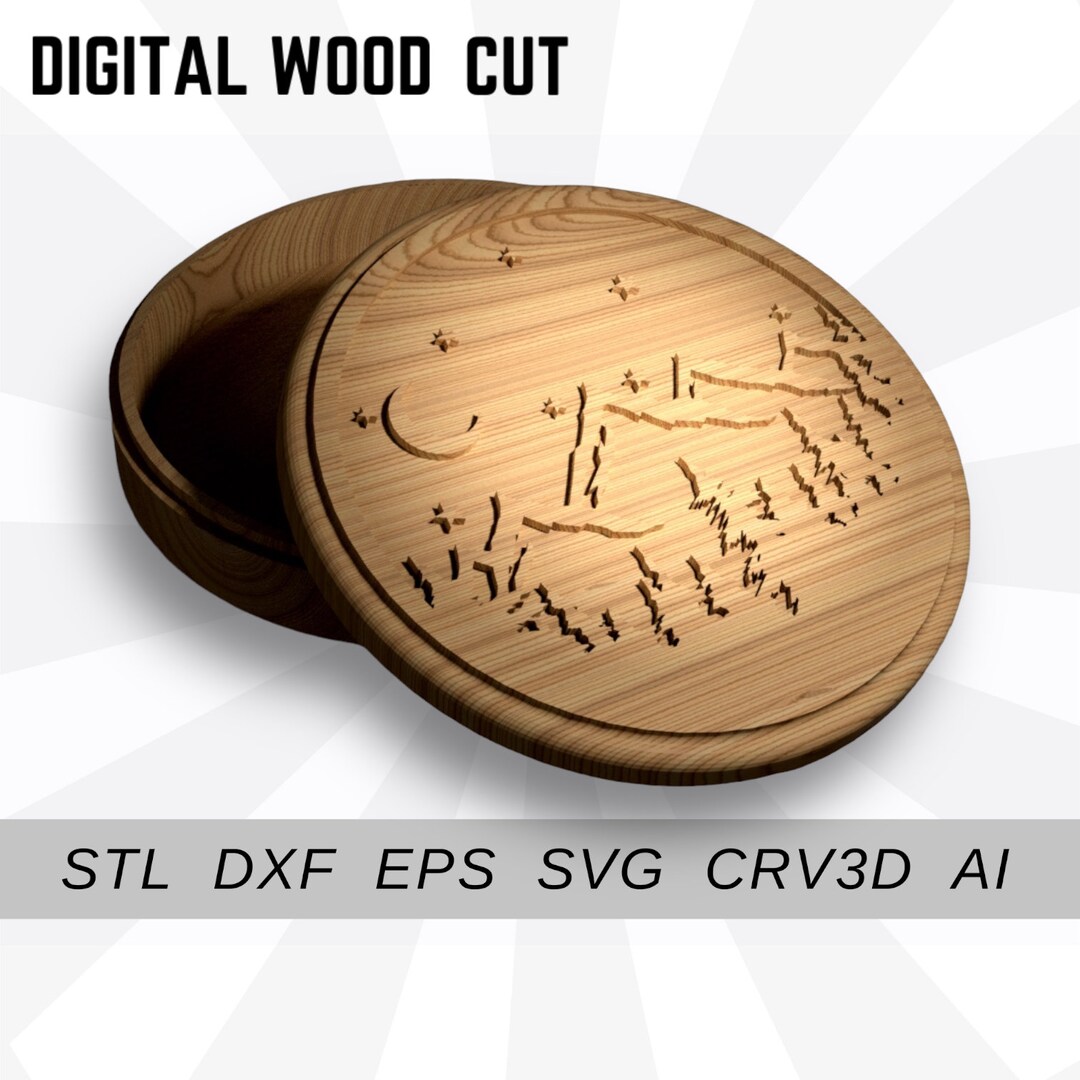 Mountain and Tree Box Files for CNC and 3D Printer. Jewellery Box Cnc ...