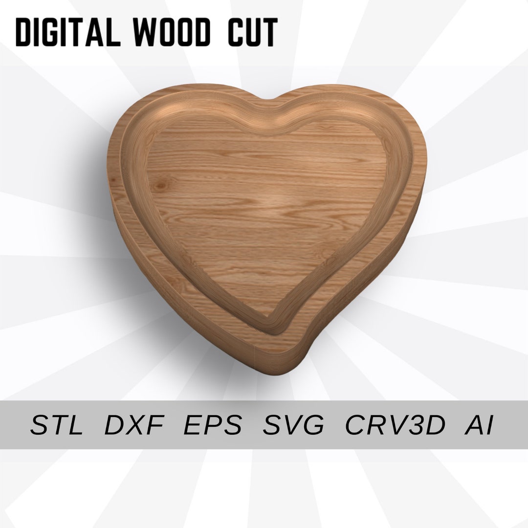 Love Heart Tray Files for Cnc and 3D Printer. Serving Tray Cnc Router ...