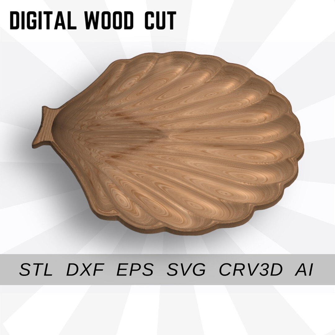 Shell Tray Files for Cnc and 3D Printer. Serving Tray Cnc Router Stl ...