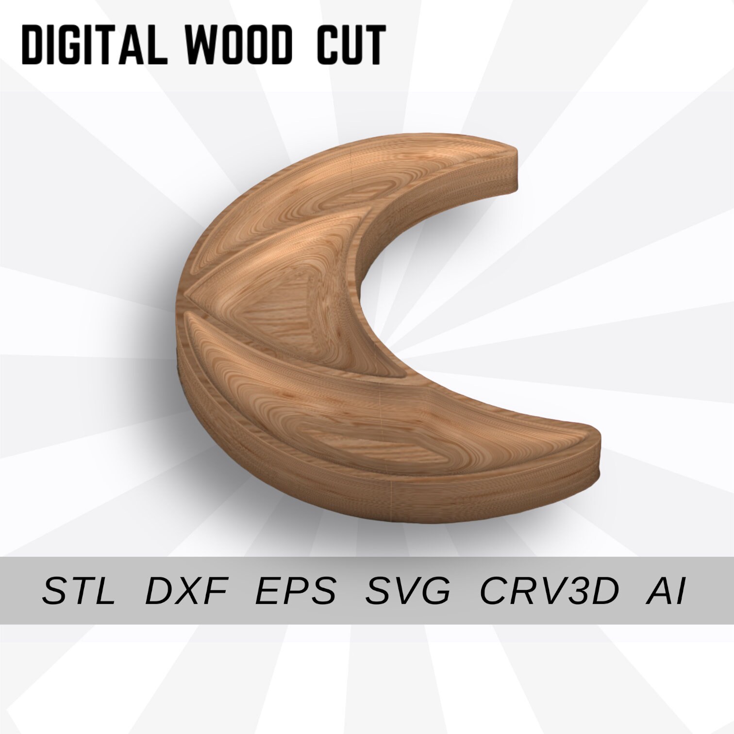 Moon Tray Files for Cnc and 3D Printer. Serving Tray Cnc Router Stl Dxf ...