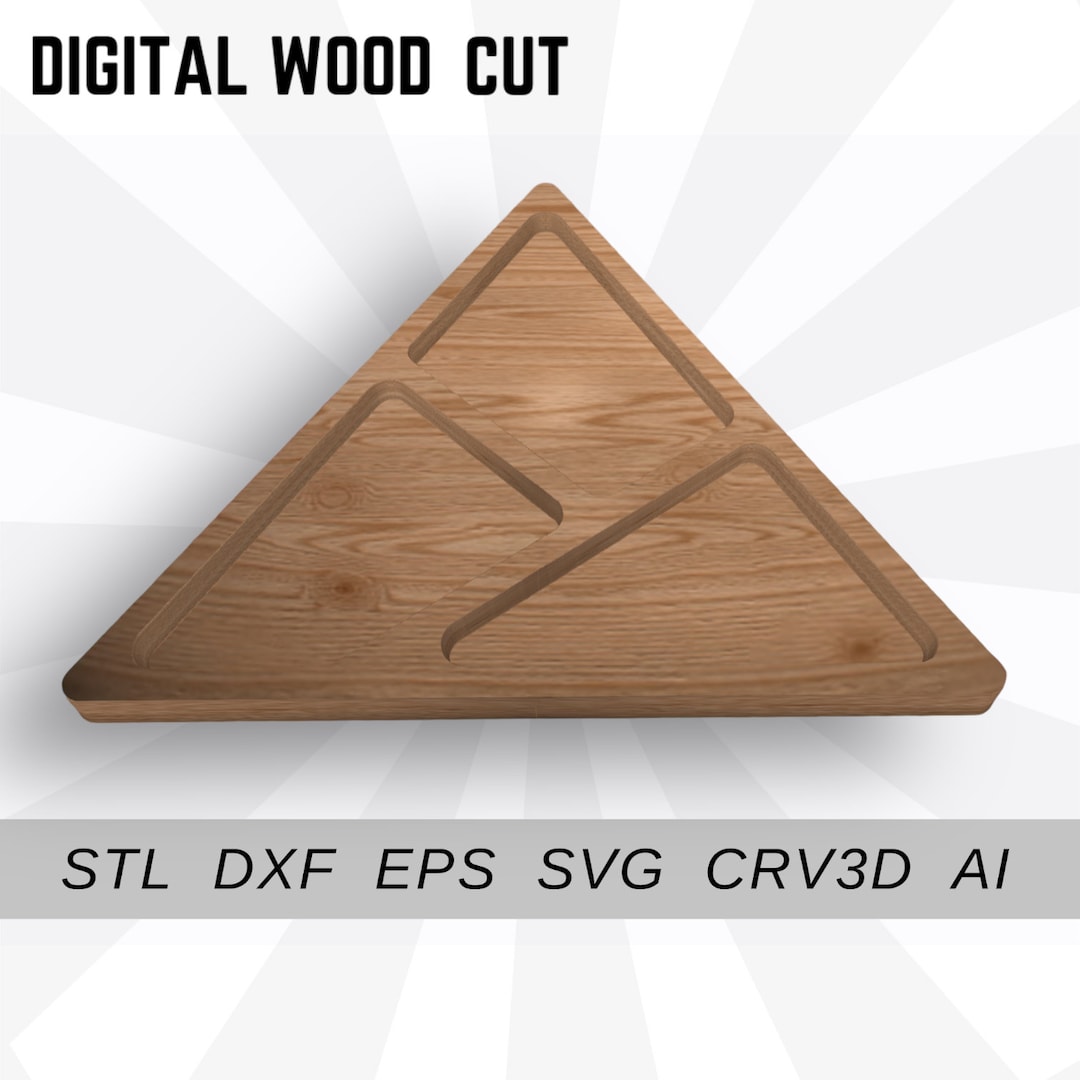 Triangle Serving Tray Files for Cnc and 3D Printer. Aperitief Tray Cnc ...