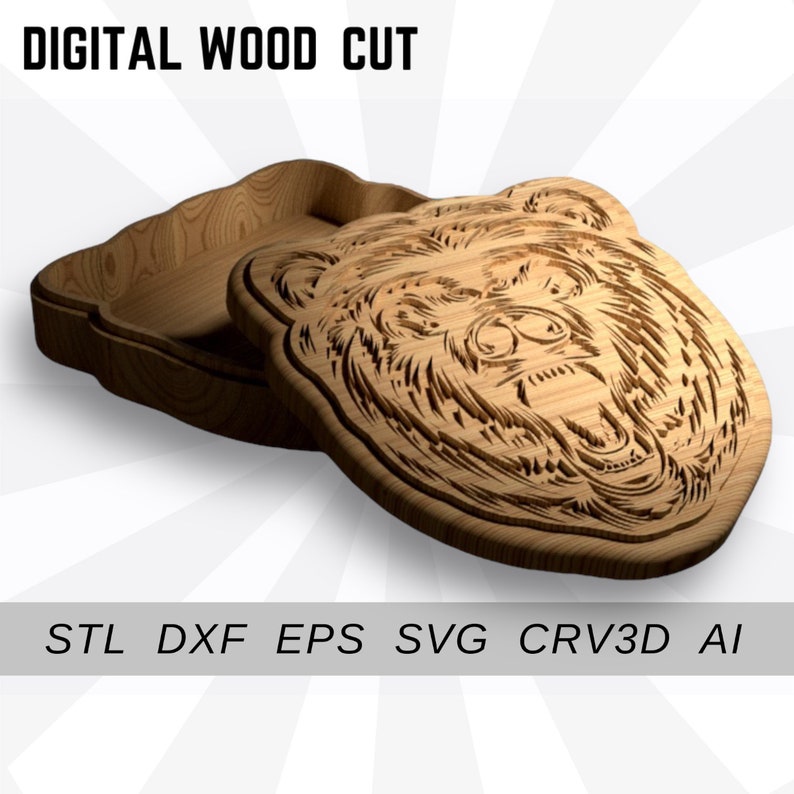 Bear Box Files for CNC and 3D Printer. Jewellery Box Cnc Router STL DXF ...