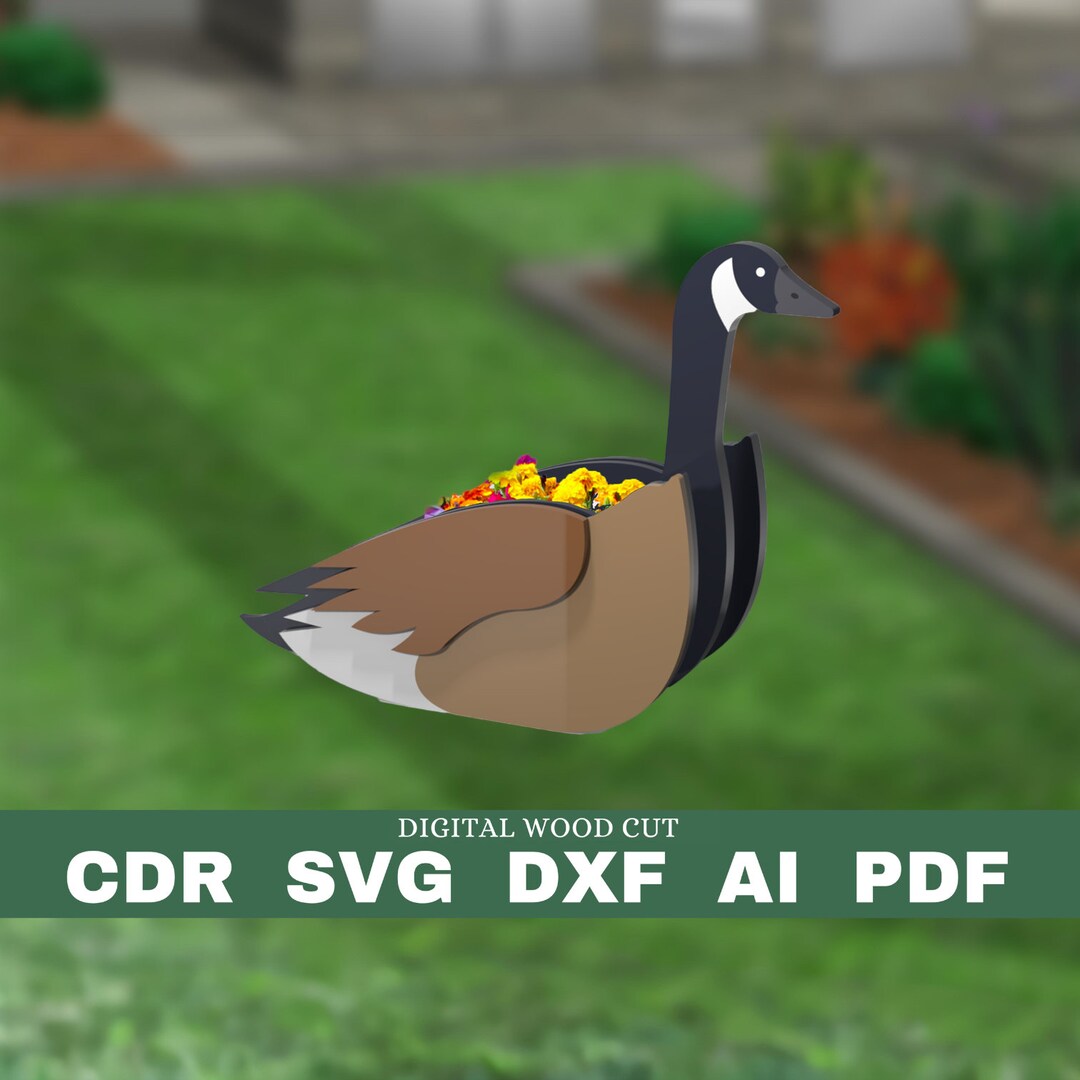 Goose Planter Pattern, Wood Planter, Wood Farm Flower Pot, Laser ...