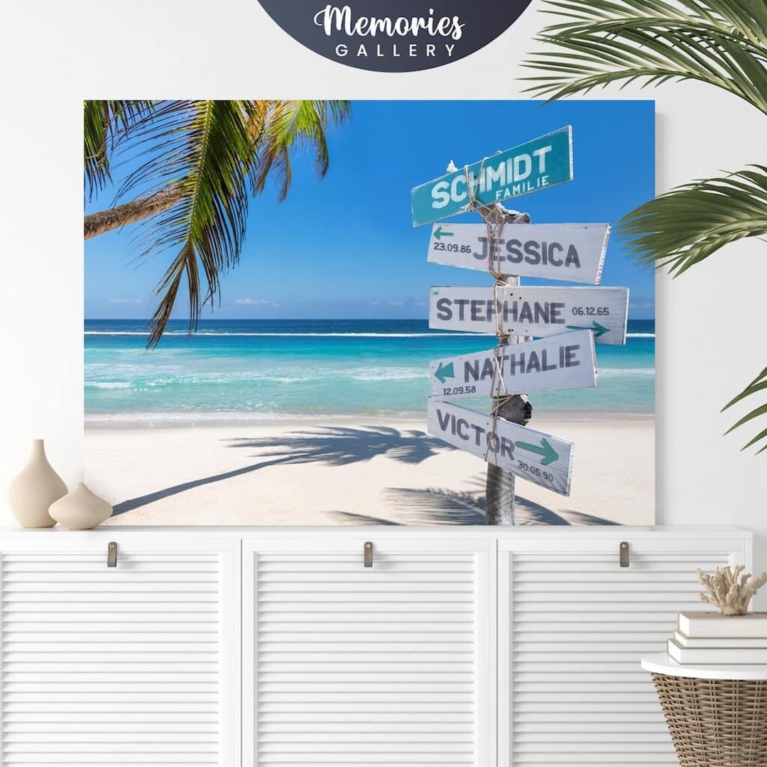 Personalized Names Beach Sign canvas,poster,digital - Etsy