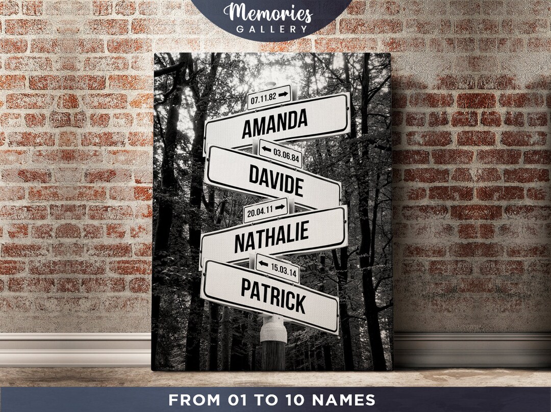 Personalized Names Road Sign Tree canvas,poster,digital - Etsy