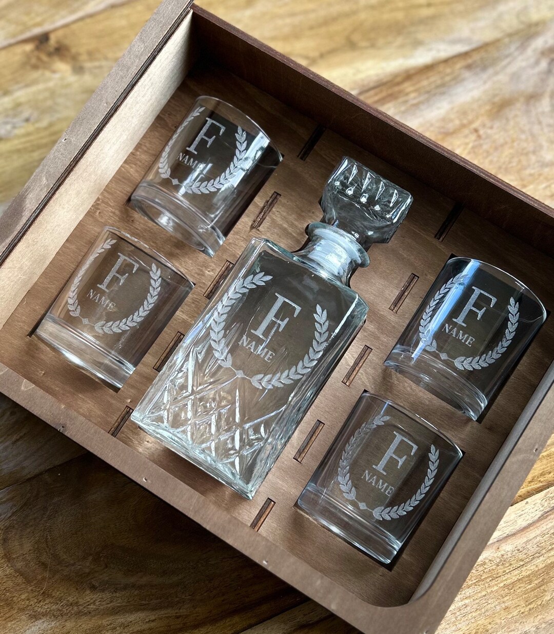 Custom Whiskey Decanter Set an Ideal Gift for Him a - Etsy