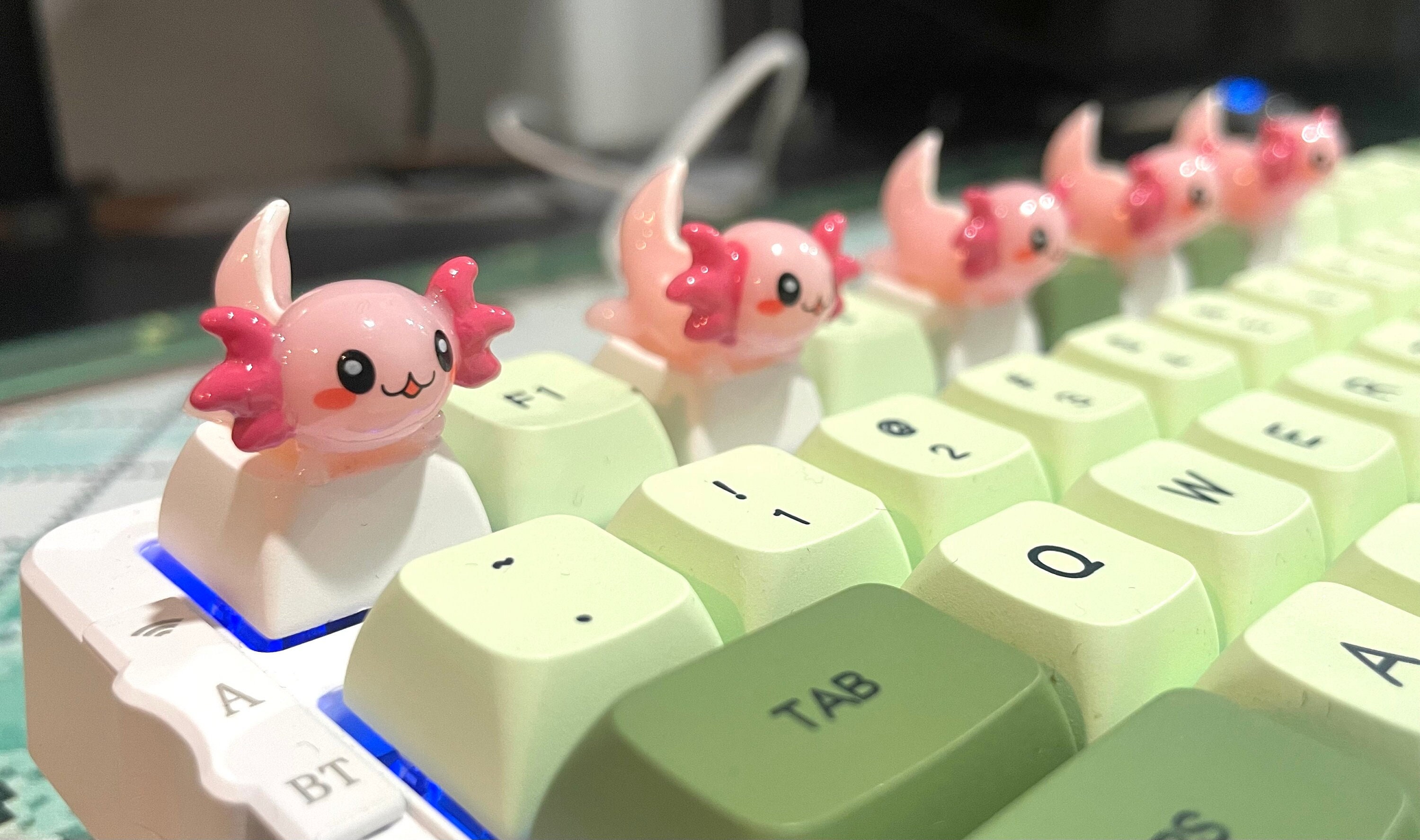 Cute Axolotl 3D PBT Keycap - Etsy
