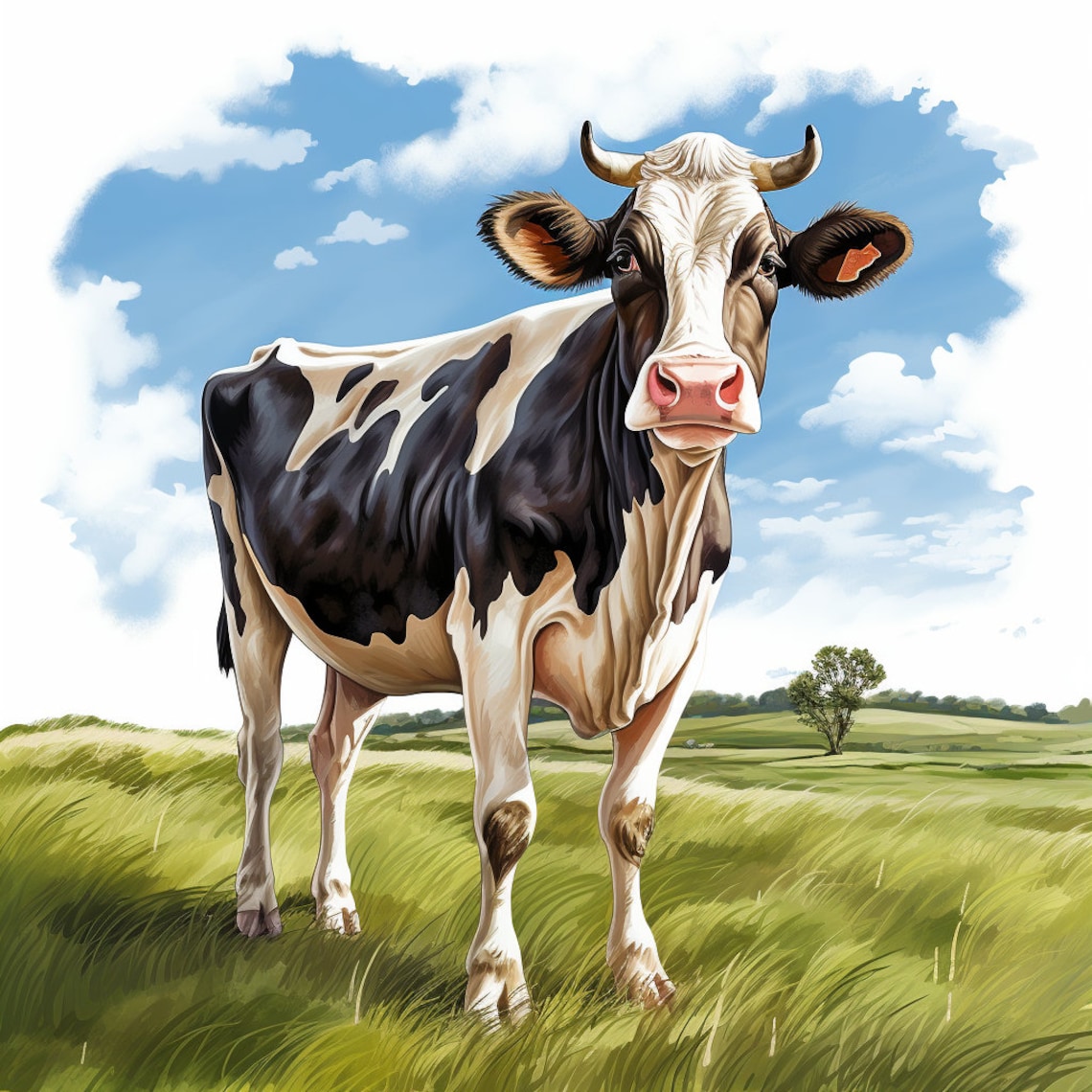 Cow Illustration - Etsy