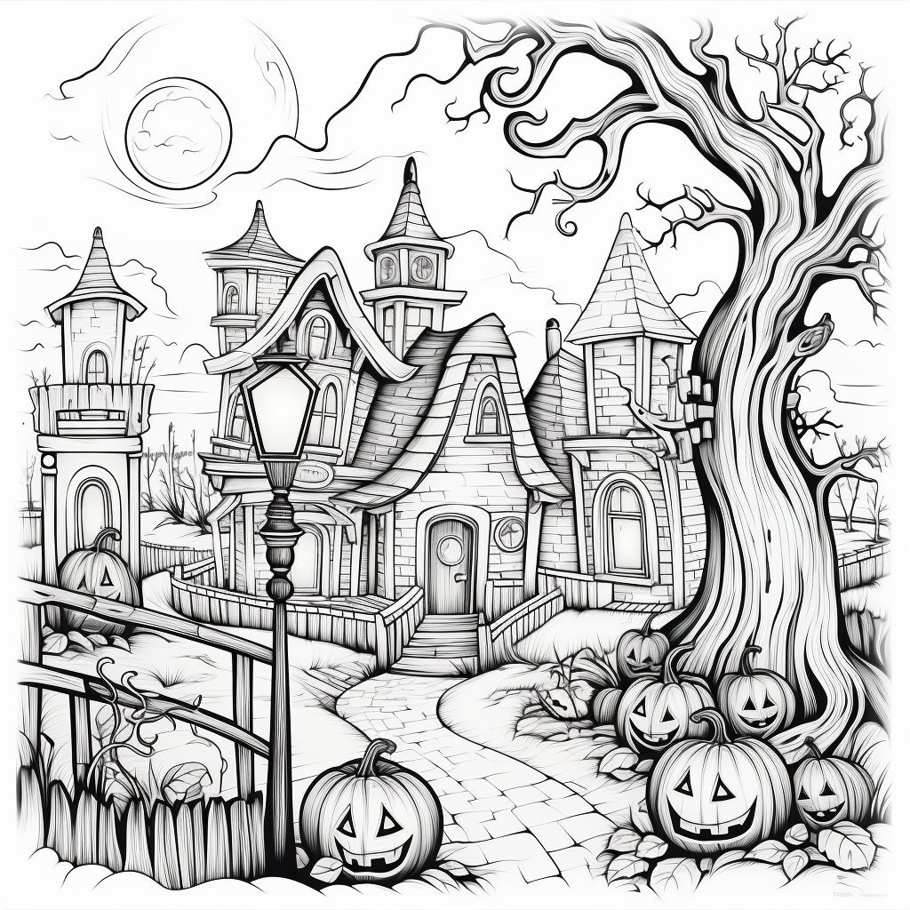 Halloween Town Coloring Book - Etsy Canada