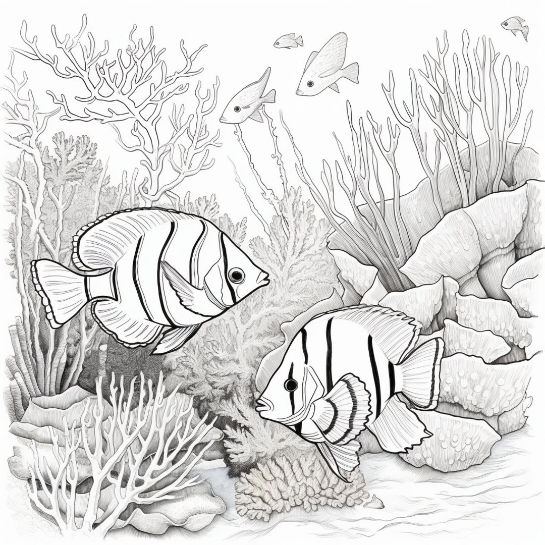 Fish Coloring Book - Etsy