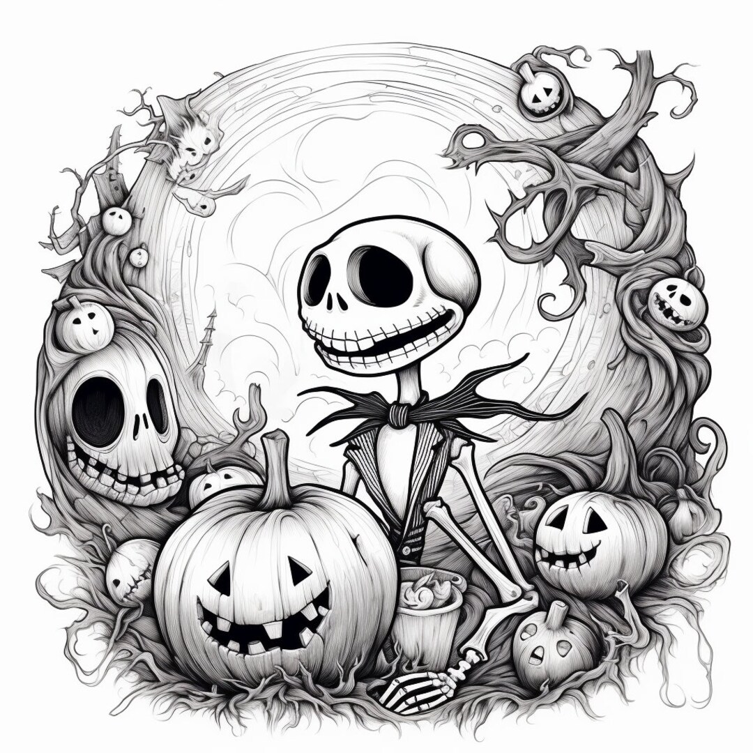 Jack the Pumpkin King Coloring Page - Etsy UK