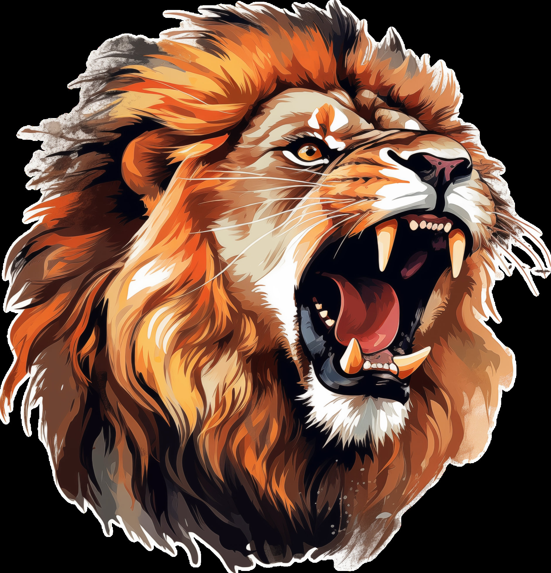 Fierce Lion Clip Art Transparent - Etsy