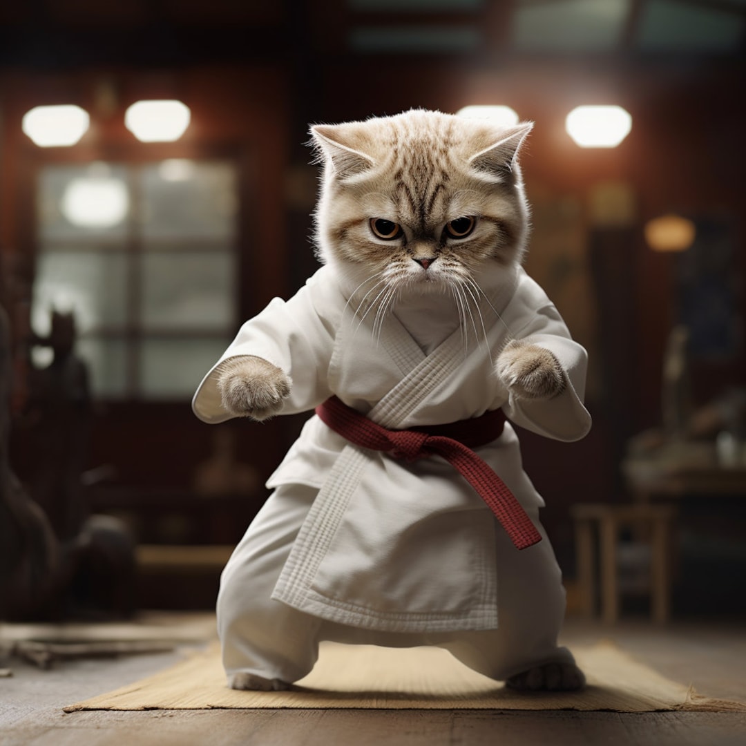 Karate Cat - Etsy