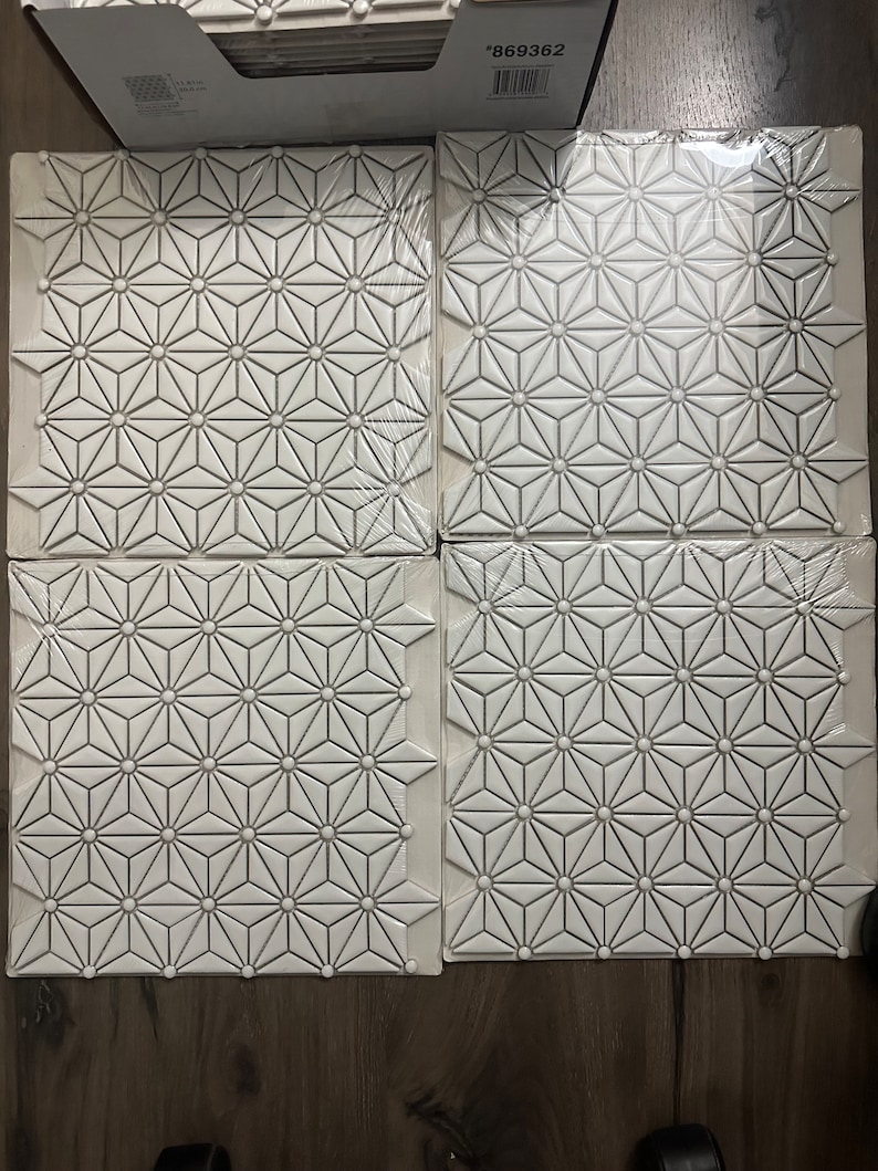 White Porcelain Tile Mosaic - Etsy