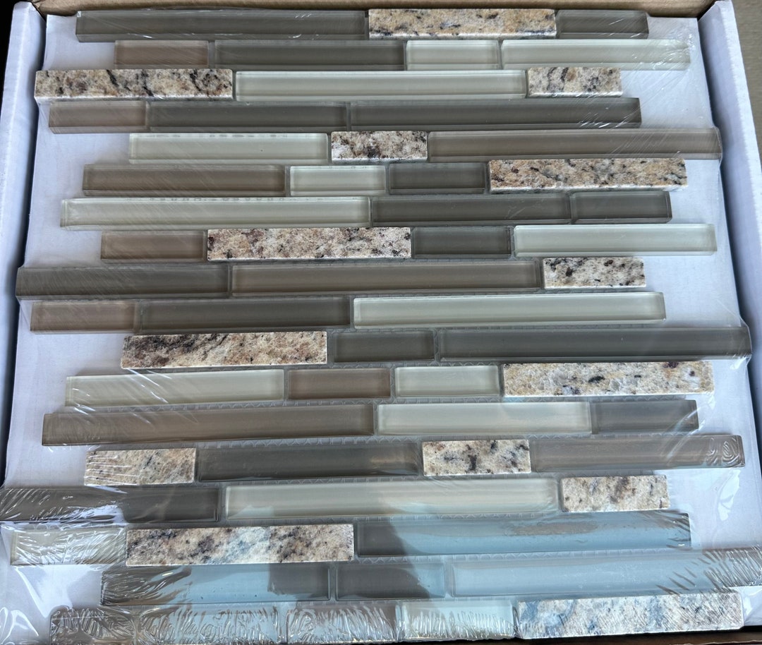 Desert Gold Granite Stone & Glass Mix Mosaic - Etsy