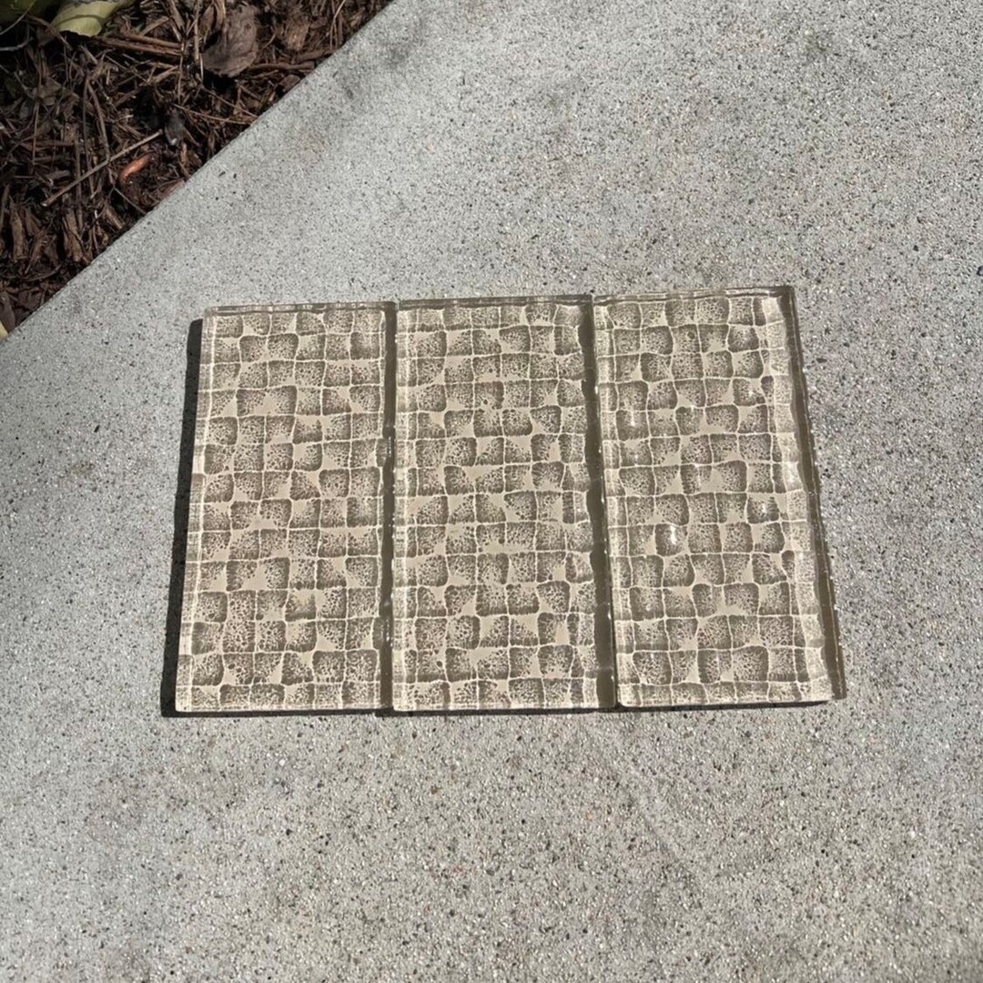 Grid Textured Glass Tiles - Etsy