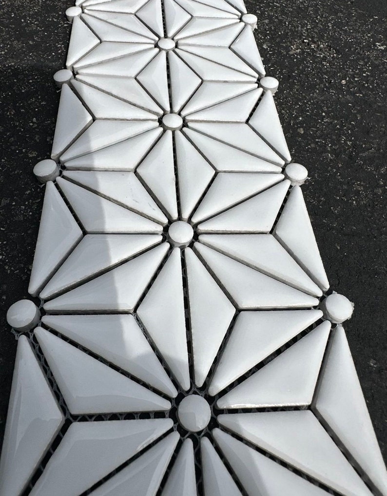 White Porcelain Tile Mosaic - Etsy