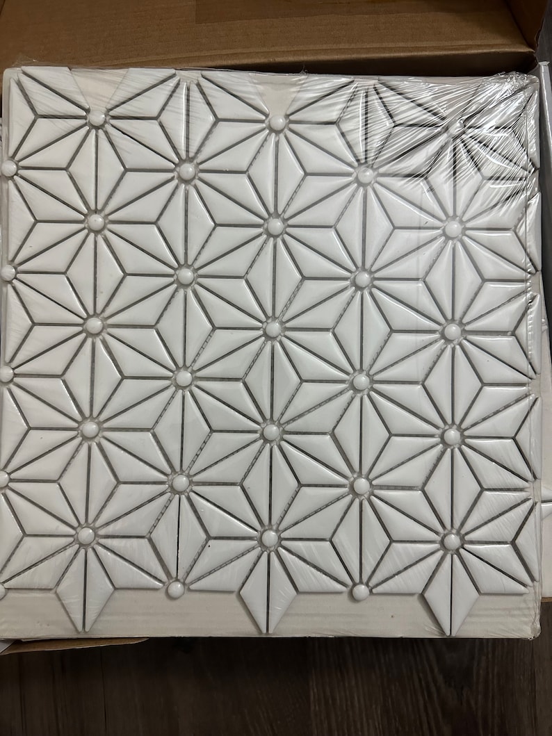 White Porcelain Tile Mosaic - Etsy