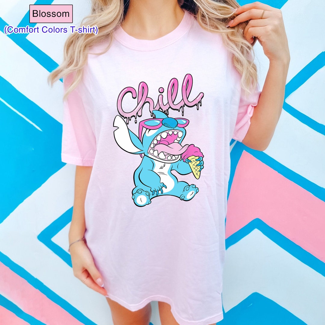 Disney Lilo and Stitch Neon Ice Cream Chill Drip Shirt, Lilo and Stitch ...