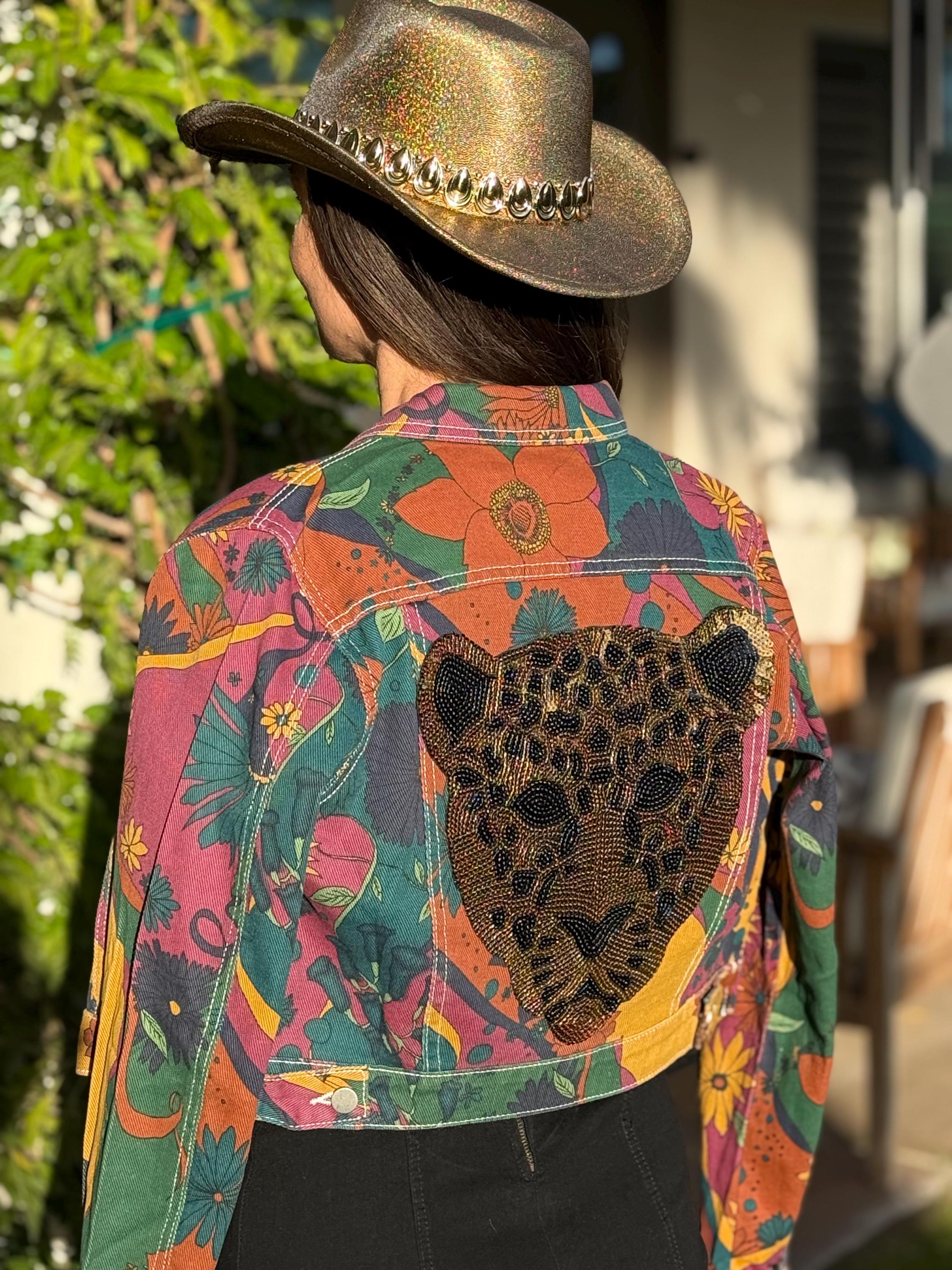 Pink Flamingo Floral Blue Denim Jacket for Any Occasion - Etsy