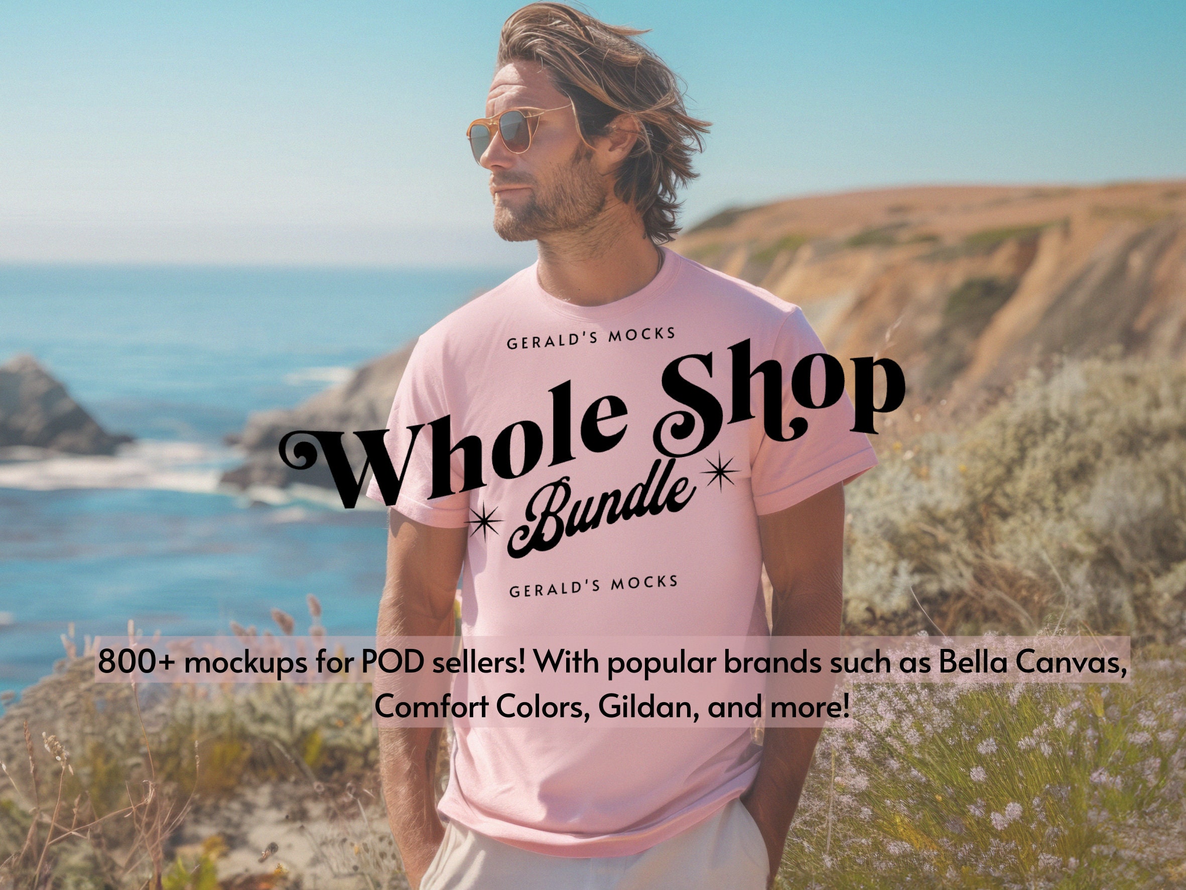 Whole Shop Mockup Bundle, Diverse Print on Demand Tshirt Mock Ups ...