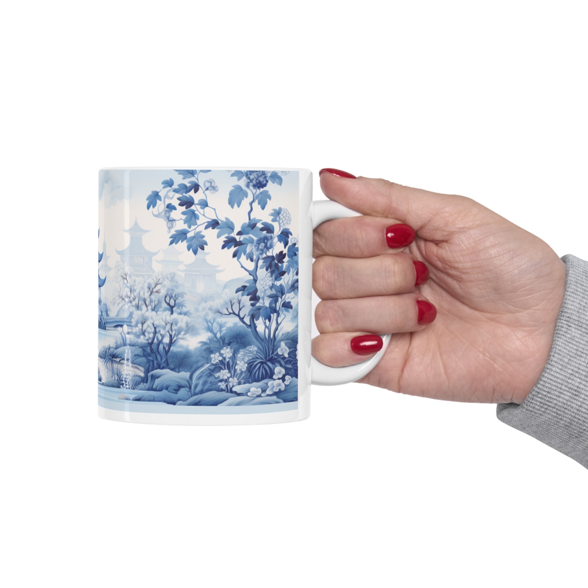 Chinoiserie Blue Ceramic 11oz. Mug - Etsy