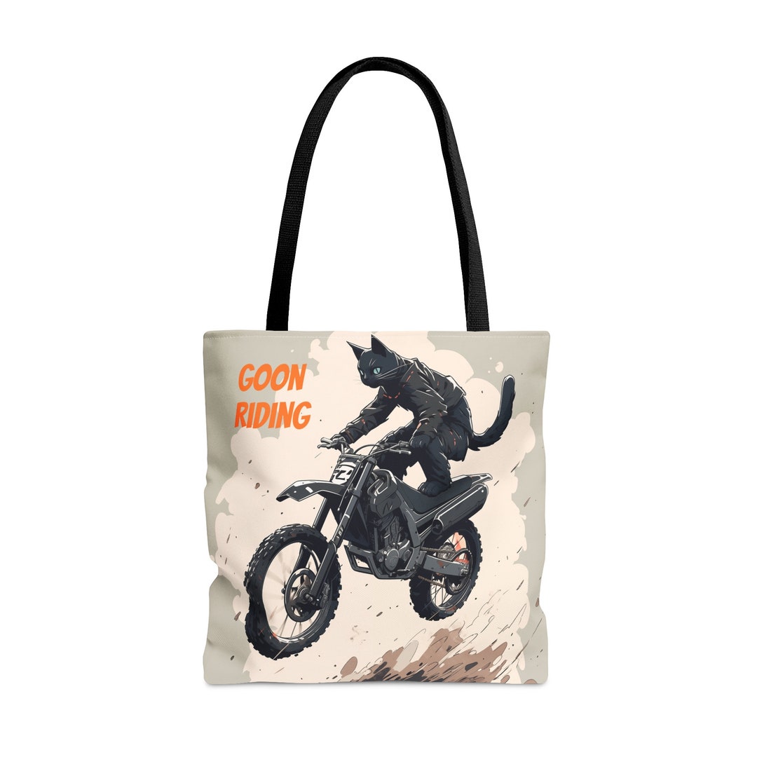 Motocross Cat Goon Riding Tote Bag AOP - Etsy