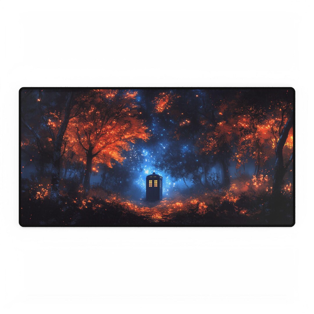 Desk Mats, Doctor Who Tardis in a Forest, Tardis Desk Accessories, Sci ...