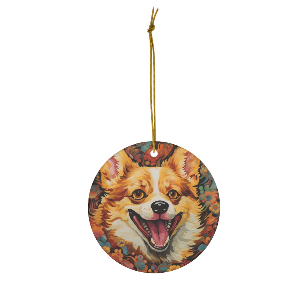 Corgi Print Ceramic Ornament, 4 Shapes - Etsy