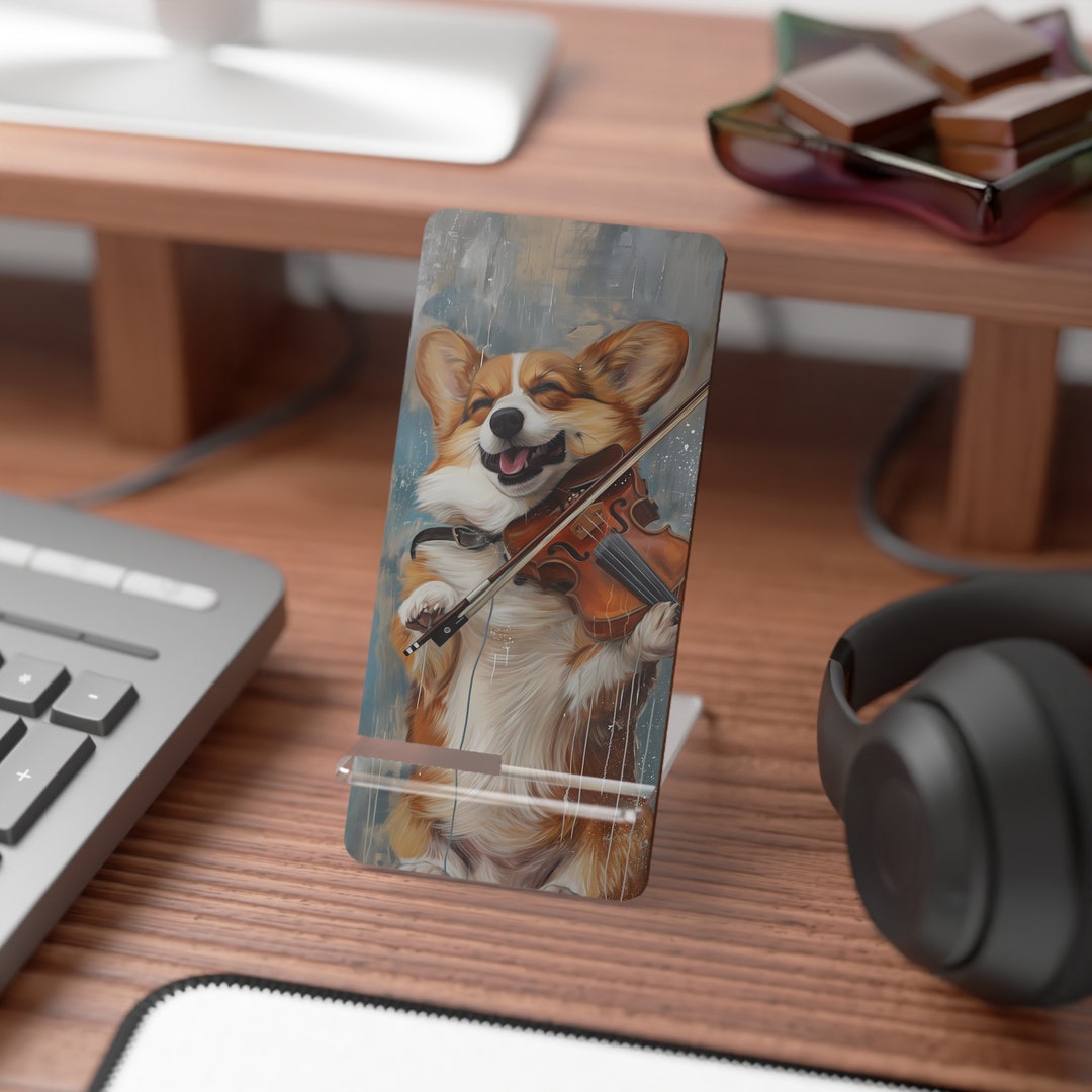 Corgi Playing Violin Mobile Display Stand for Smartphones - Etsy