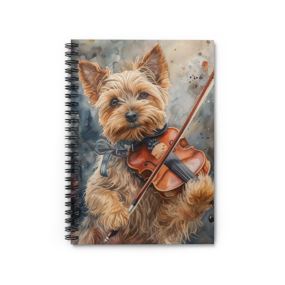 Yorkie Playing Violin 2 Spiral Notebook Ruled Line - Etsy