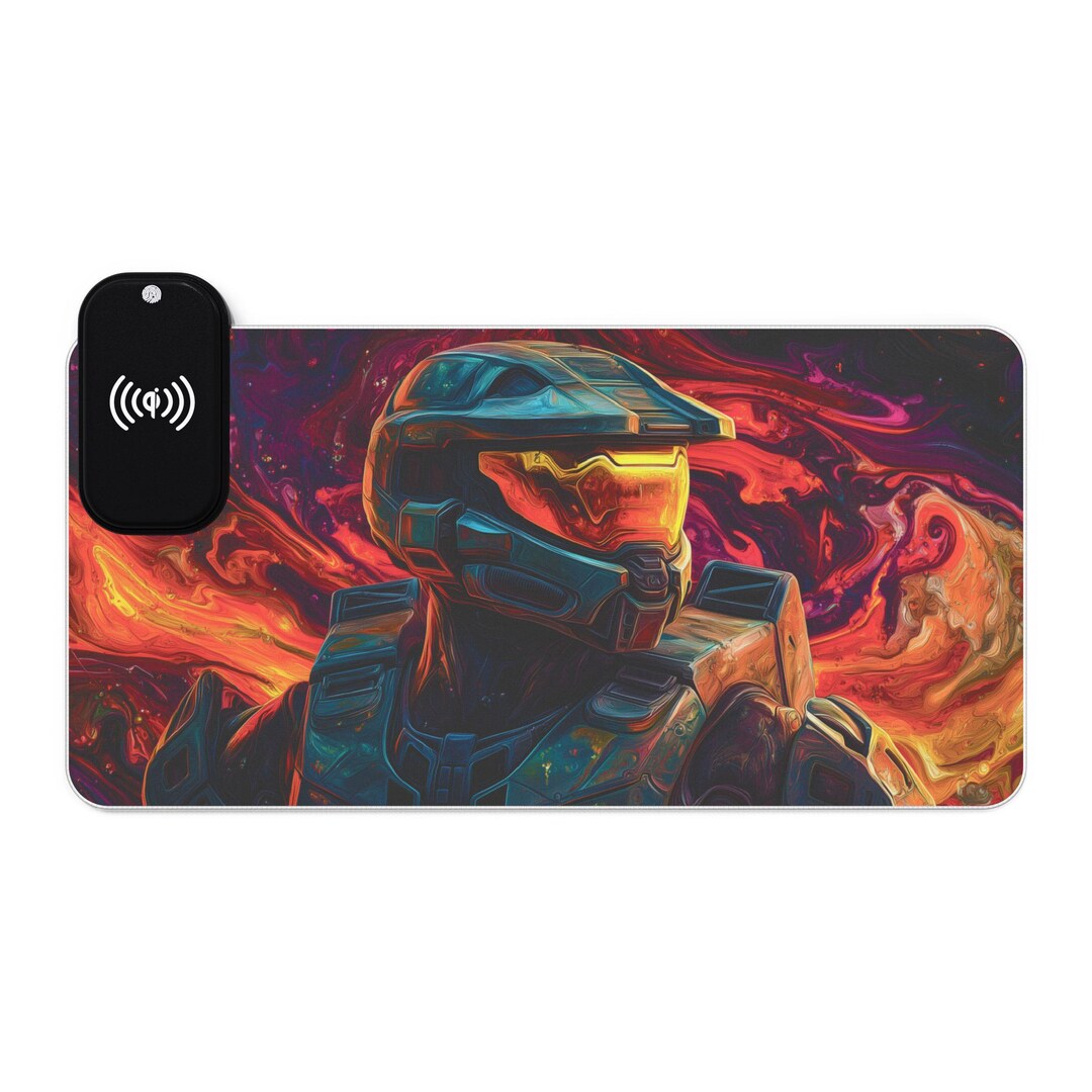 Master Chief Halo 4 LED Gaming Mouse Pad, Wireless Charging - Etsy