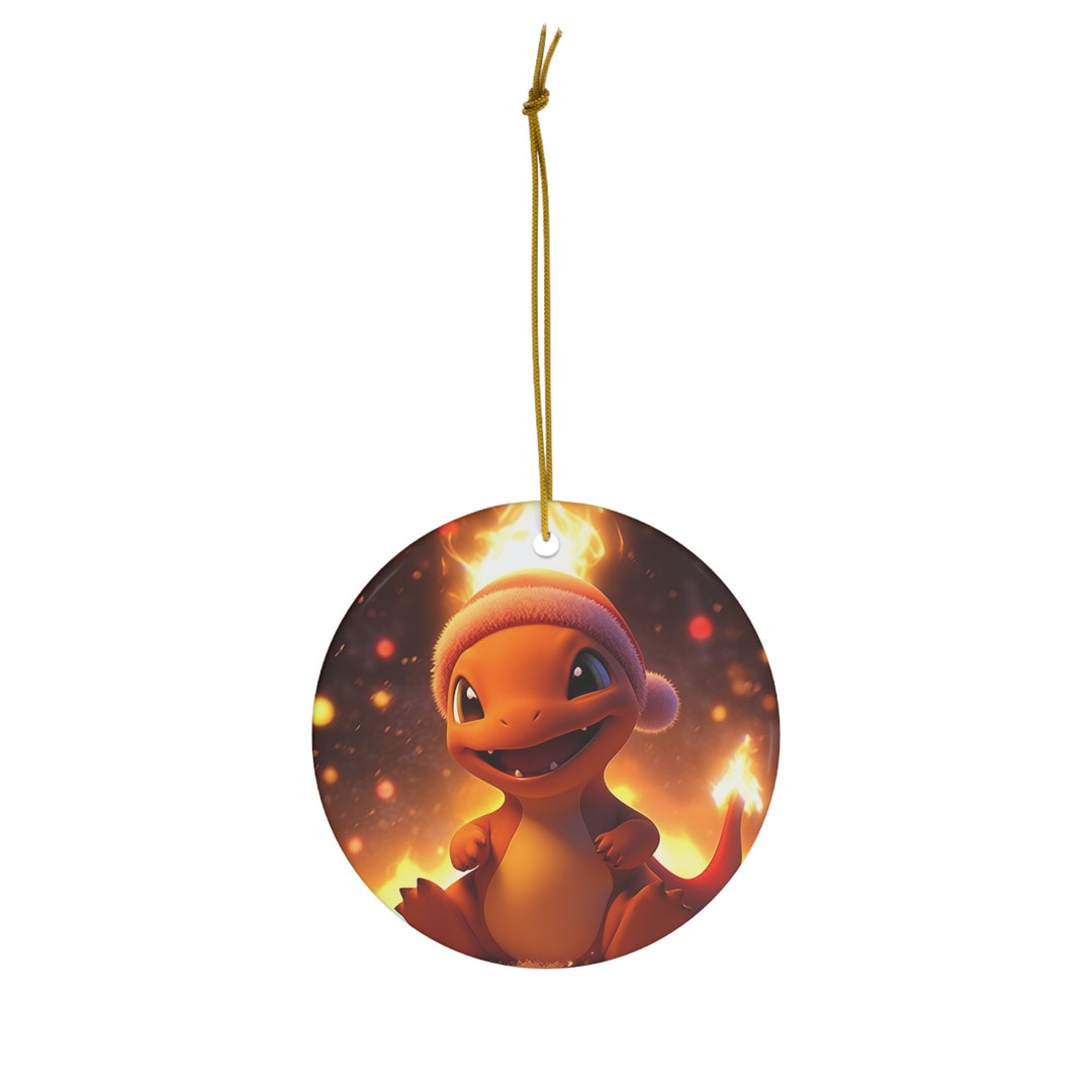 Charmander in a Santa Hat Pokemon Ceramic Ornament, 4 Shapes - Etsy
