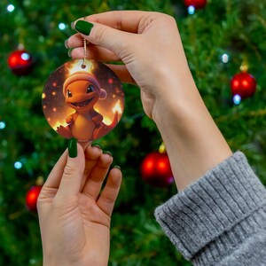 Charmander in a Santa Hat Pokemon Ceramic Ornament, 4 Shapes - Etsy
