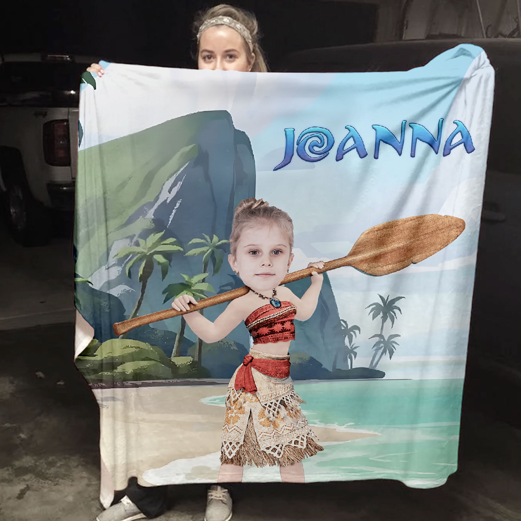 Custom Disney Moana Princess Blanket, Personalized Moana Fleece Blanket ...