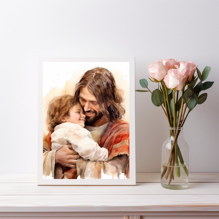 Jesus Holding Child Embrace Jesus Jesus Smiling Christian - Etsy