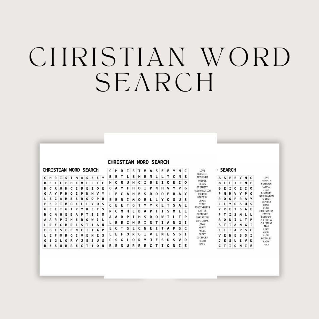 Christian Word Search, Christian Art, Christian Game, Printable ...