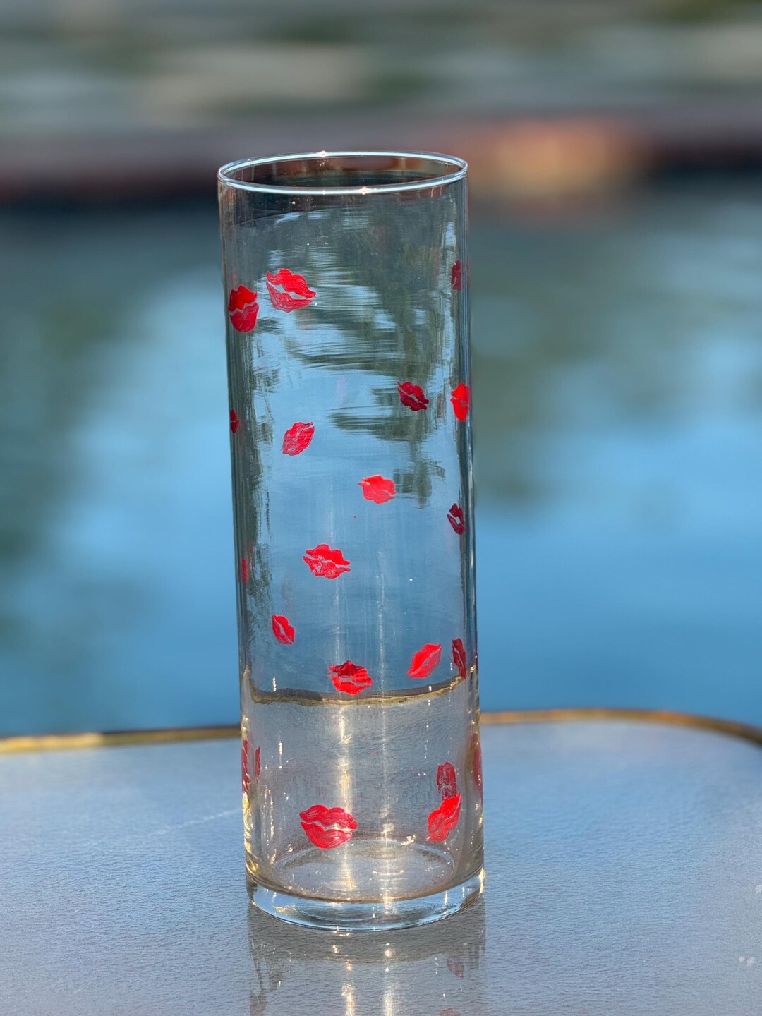Hand-painted Lips Vase – Bold Pop Art Home Decor, Unique Face Vase, Red ...