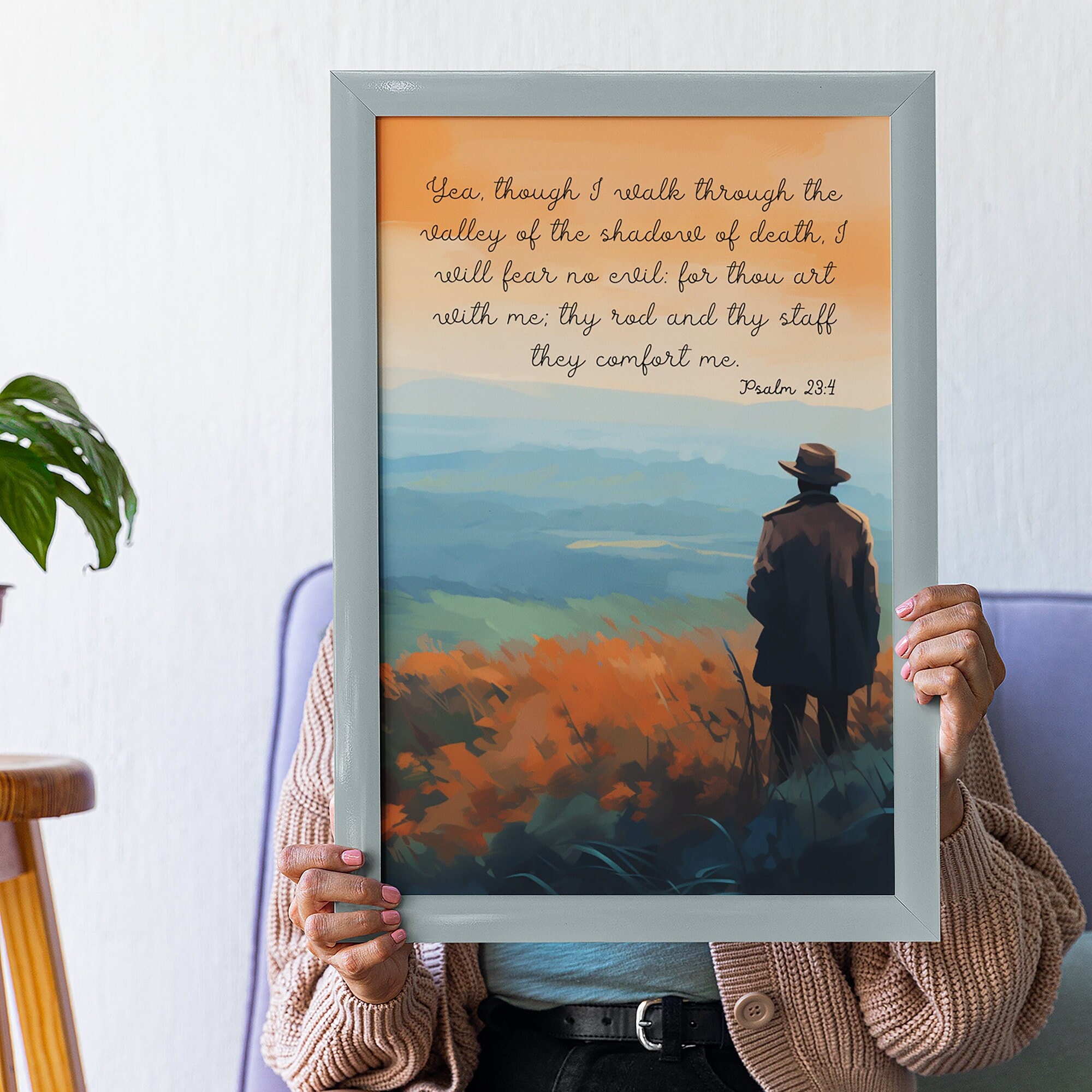 Psalm 23 Bible Verse Paper Poster Scripture Wall Art Baptism - Etsy