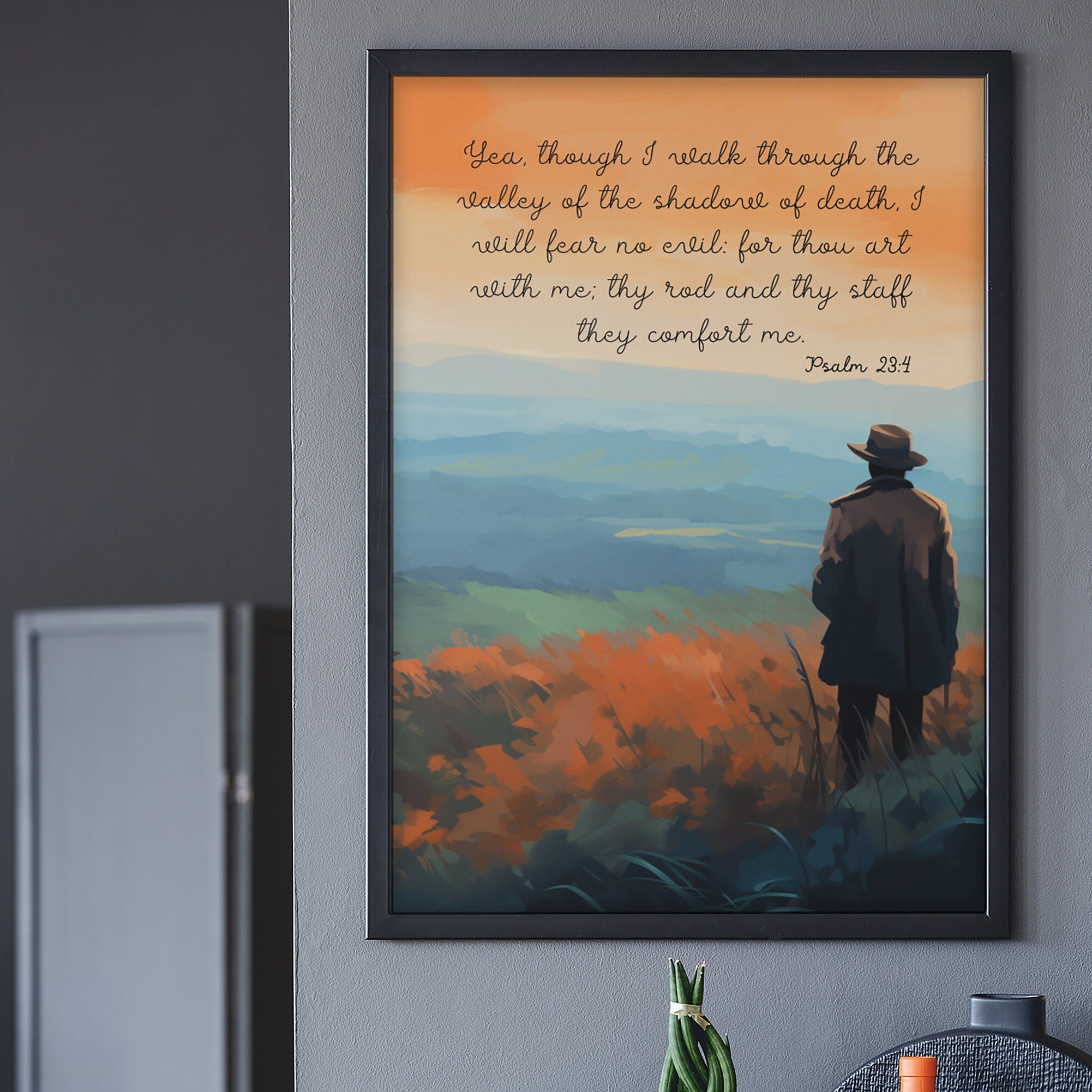 Psalm 23 Bible Verse Paper Poster Scripture Wall Art Baptism - Etsy