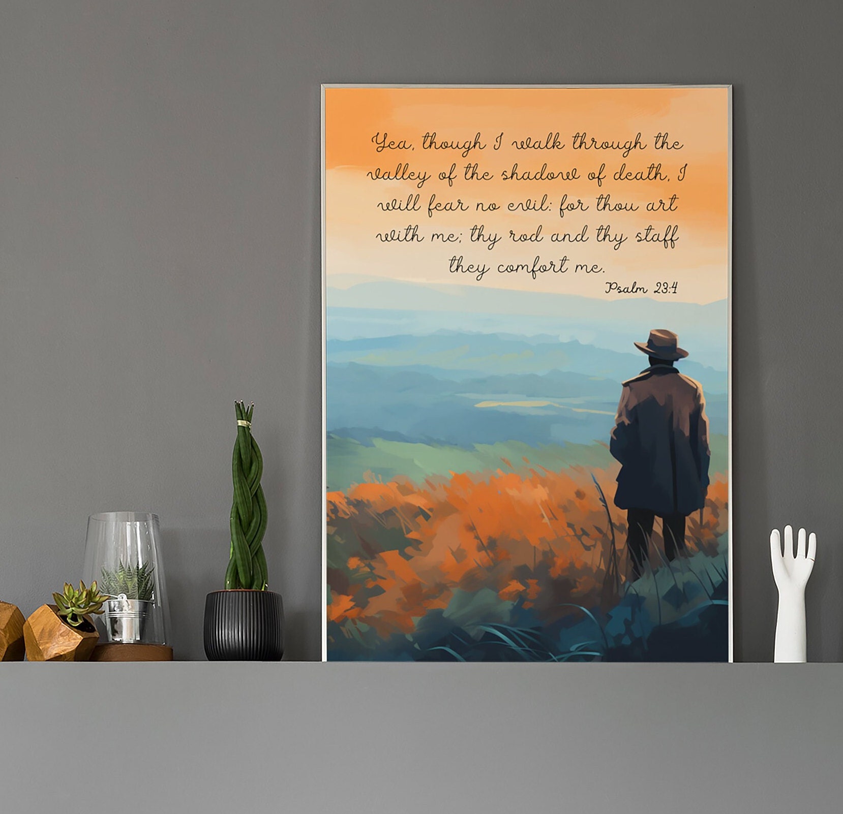 Psalm 23 Bible Verse Paper Poster Scripture Wall Art Baptism - Etsy