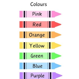 Printable Colors Poster for Kids Digital Download Educational Color ...