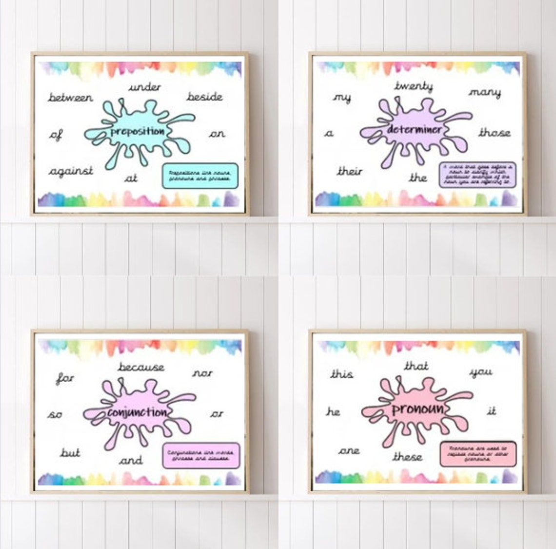 Printable Word Classes Posters Digital Download Educational Instant ...