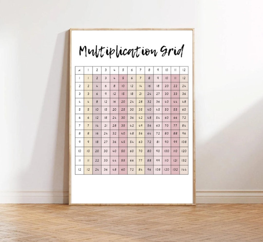 Printable Neutral Theme Multiplication Grid Digital Download ...